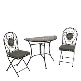 Pharao24.de Garten Bistro Set 3-teilig im Retrostil klappbar (dreiteilig)