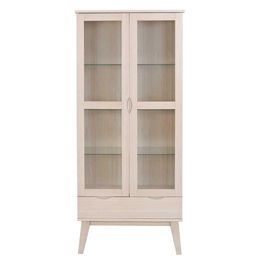 Pharao24.de Vitrine in Eiche White Wash teilmassiv 185 cm