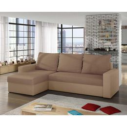 Pharao24.de Ecksofa Schlafsofa in modernem Design aus Velours