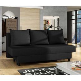 Pharao24.de Schlafsofa Zweisitzer Sofa in Schwarzbraun 190 cm breit