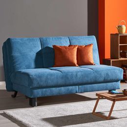 Pharao24.de Klappcouch in Petrol Kissen in Orange