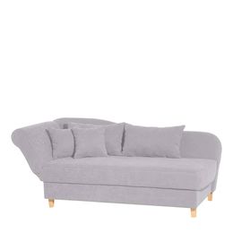 Pharao24.de Chaiselongue aus Velours Silbergrau