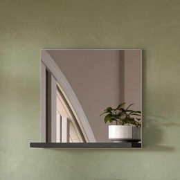 Pharao24.de Dielenspiegel mit Ablage in Dunkelgrau 59 cm hoch - 18 cm tief