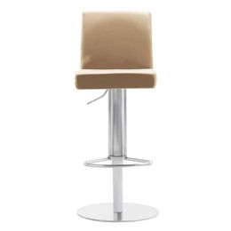 Pharao24.de Designbarhocker in Beige Microfaser Gasdruck h&ouml;henverstellbar