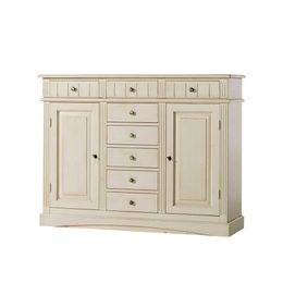 Pharao24.de Fichte Sideboard in Creme Landhaus Vintage Stil