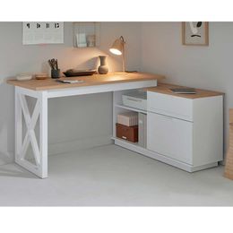 Pharao24.de Jugendschreibtisch Eckschreibtisch im Landhausstil 150 cm breit