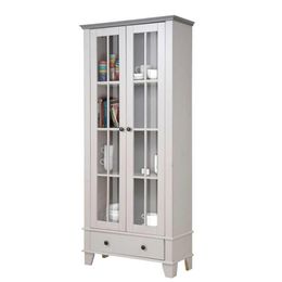 Pharao24.de Vitrinenschrank Stauraumvitrine im Landhausstil 190 cm hoch