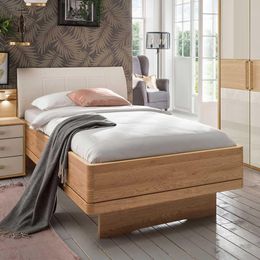 Pharao24.de Komfortbett in Beige und Eiche teilmassiv Made in Germany