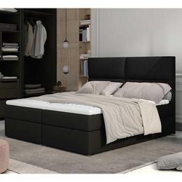 Pharao24.de Polsterbett Boxspringbett in Schwarzbraun aus Webstoff