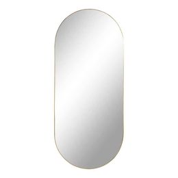 Pharao24.de Ovaler Wandspiegel in Messingfarben Metallrahmen