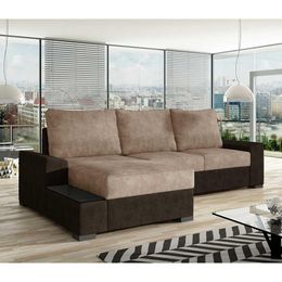 Pharao24.de Ecksofa Sofa in Beige und Dunkelbraun