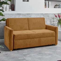 Pharao24.de Hochwertiges Ausziehsofa in Braun Made in Germany