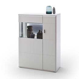 Pharao24.de Highboard in Weiß und Anthrazit 90 cm breit