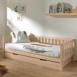 Pharao24.de Kojenbett Kiefer im Skandi Design White Wash
