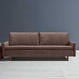 Pharao24.de Bettcouch dunkelbraun modern 220 cm breit Armlehnen