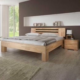 Pharao24.de Ehebett mit Nachtkommoden Kernbuche massiv (dreiteilig)