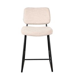Pharao24.de Barhocker aus Metall Boucle Stoff (2er Set)