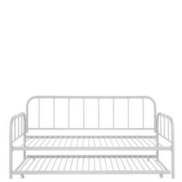 Pharao24.de Ausziehbett Funktionsbett aus Metall in Wei&szlig;