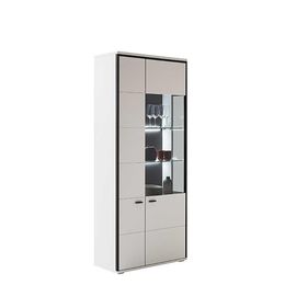 Pharao24.de Esszimmer Vitrine weiss in modernem Design 199 cm hoch