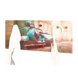 Pharao24.de Retro Style H&auml;ngegarderobe mit Motorrad Motiv 50 cm breit