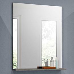 Pharao24.de Badspiegel f&uuml;r die Wandmontage Ablage Holzoptik Rauchgrau
