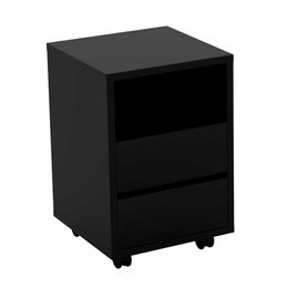 Pharao24.de Schreibtisch Rollcontainer in Schwarz 40x62x40 cm