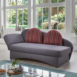 Pharao24.de Funktions Sofa in Grau und Rot gestreift Made in Germany