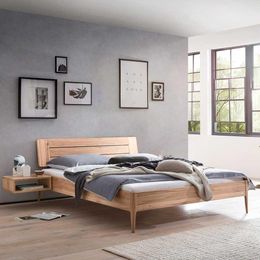 Pharao24.de Bett Wildbuche 140x200 cm aus Massivholz modernem Design