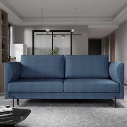 Pharao24.de Sofa Dreisitzer Sofa in Blaugrau mit Armlehnen
