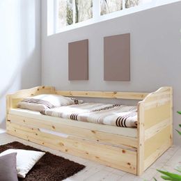 Pharao24.de Bett mit Bettauszug Kiefer Massivholz