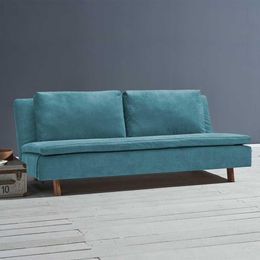Pharao24.de Sofa Bett Petrol modern Made in Germany Microvelour