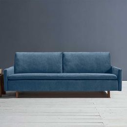 Pharao24.de Bettcouch blau modern mit Rücken Klappmechanik 220 cm breit