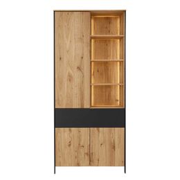 Pharao24.de Massiver Wohnzimmerschrank aus Wildeiche 202 cm hoch - 88 cm breit