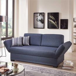 Pharao24.de Sofa Bett in Blau Webstoff Made in Germany