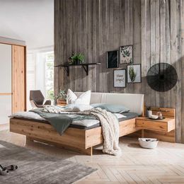 Pharao24.de Doppelbett aus Kernbuche teilmassiv und Kunstleder Made in Germany (dreiteilig)
