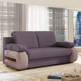 Pharao24.de Schlafsofa Zweisitzer Schlafsofa in Mauve und Altrosa