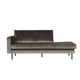 Pharao24.de Sofa Recamiere in Taupe Samtbezug