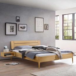 Pharao24.de Massivbetten Eiche hell 160x200 cm und 180x200 cm modernem Design