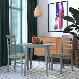 Pharao24.de Graue Esszimmer Sitzgruppe im Skandi Design zwei Sitzpl&auml;tzen (dreiteilig)
