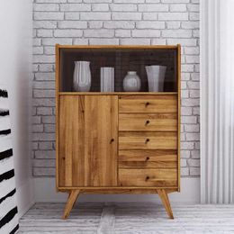 Pharao24.de Esszimmer Highboard aus Wildeiche Massivholz 100 cm breit