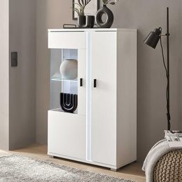 Pharao24.de Wohnzimmer Highboard mit LED Beleuchtung modernem Design