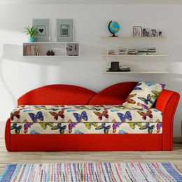 Pharao24.de Schlafsofa Liegesofa in modernem Design mit Schmetterling Motiv