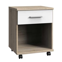 Pharao24.de Schreibtisch Container mit Rollen mit einer Schublade 58 cm hoch