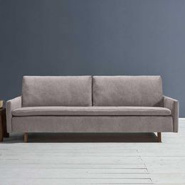 Pharao24.de Liegesofa modern Beigegrau Made in Germany Microvelour