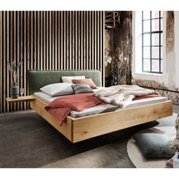 Pharao24.de Doppel Bett mit Konsolen im Industry und Loft Stil Wildeichefarben (dreiteilig)