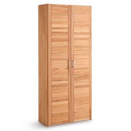 Pharao24.de Aktenschrank Buche massiv geölt mit zwei Türen 80x186x33 cm