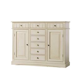 Pharao24.de Fichte Sideboard in Creme Landhaus Vintage Stil