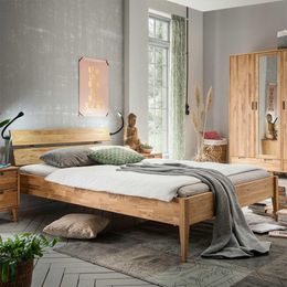 Pharao24.de Naturholzbett aus Eiche Massivholz modern