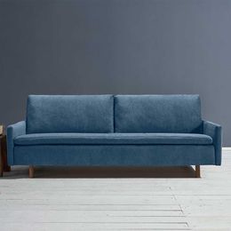 Pharao24.de Bettcouch blau modern mit R&uuml;cken Klappmechanik 220 cm breit