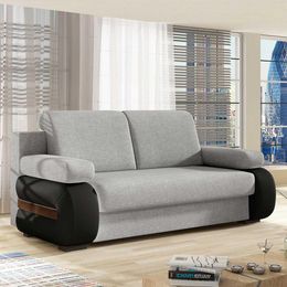 Pharao24.de Schlafsofa Couch in modernem Design aus Webstoff und Kunstleder